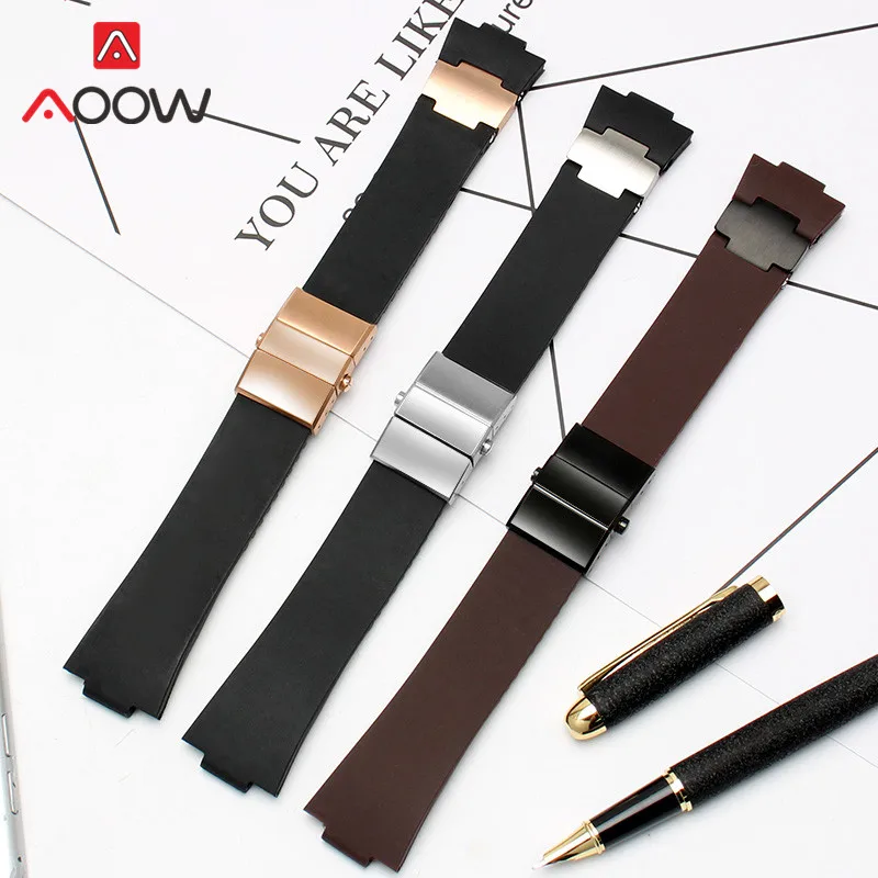 Correa-de-goma-negra-para-reloj-ulyse-Nardin-Marine-1183-hebilla ...