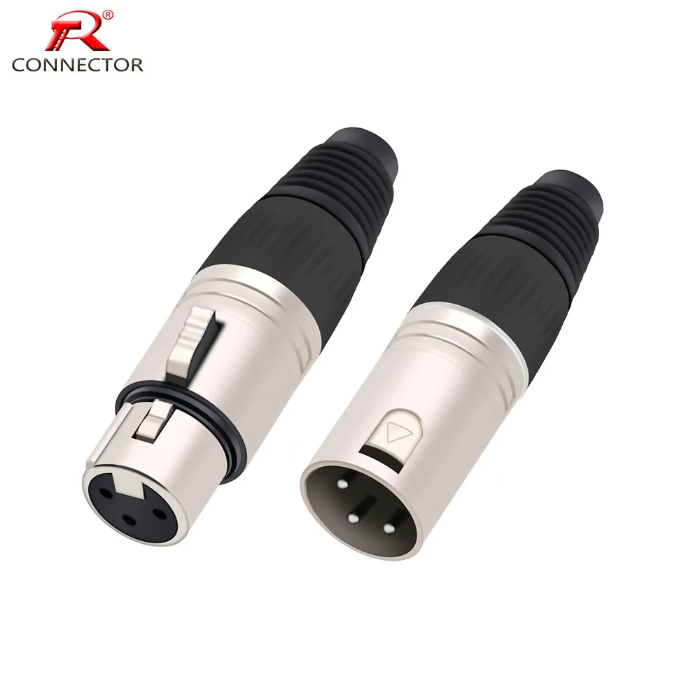 8pcs-4sets-3Pin-XLR-Audio-Cable-Connector-Male-Plug-Female-Jack ...