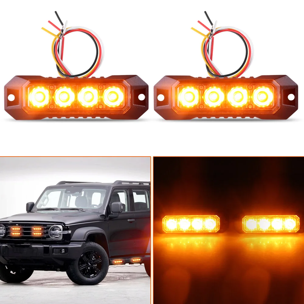 1PCS-Universal-Amber-LED-Strobe-Lights-17-Modes-Waterproof-IP65-High ...