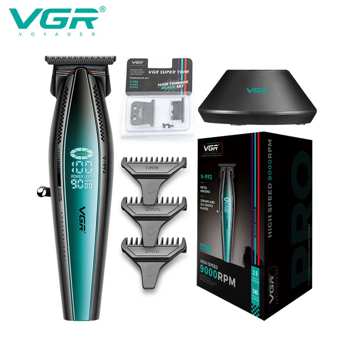 VGR-Hair-Trimmer-Professional-Trimmer-Wireless-Electric-Hair-Cutting ...