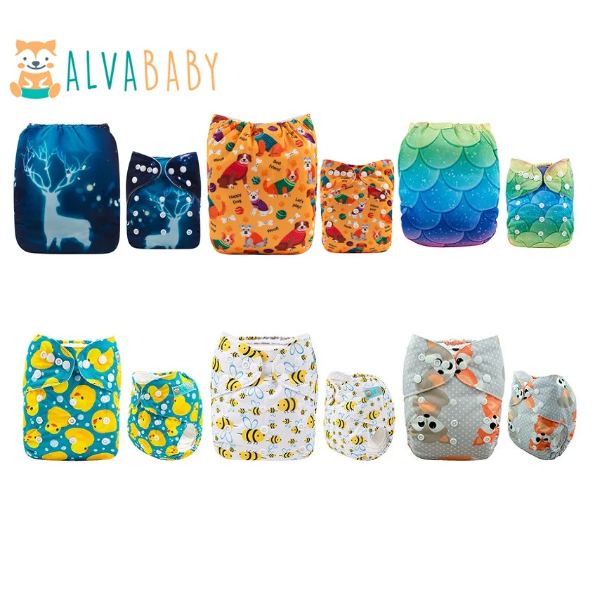 (6pcs/set) ALVABABY Cloth Diapers Baby Shells Reusable Baby Cloth Nappy ...