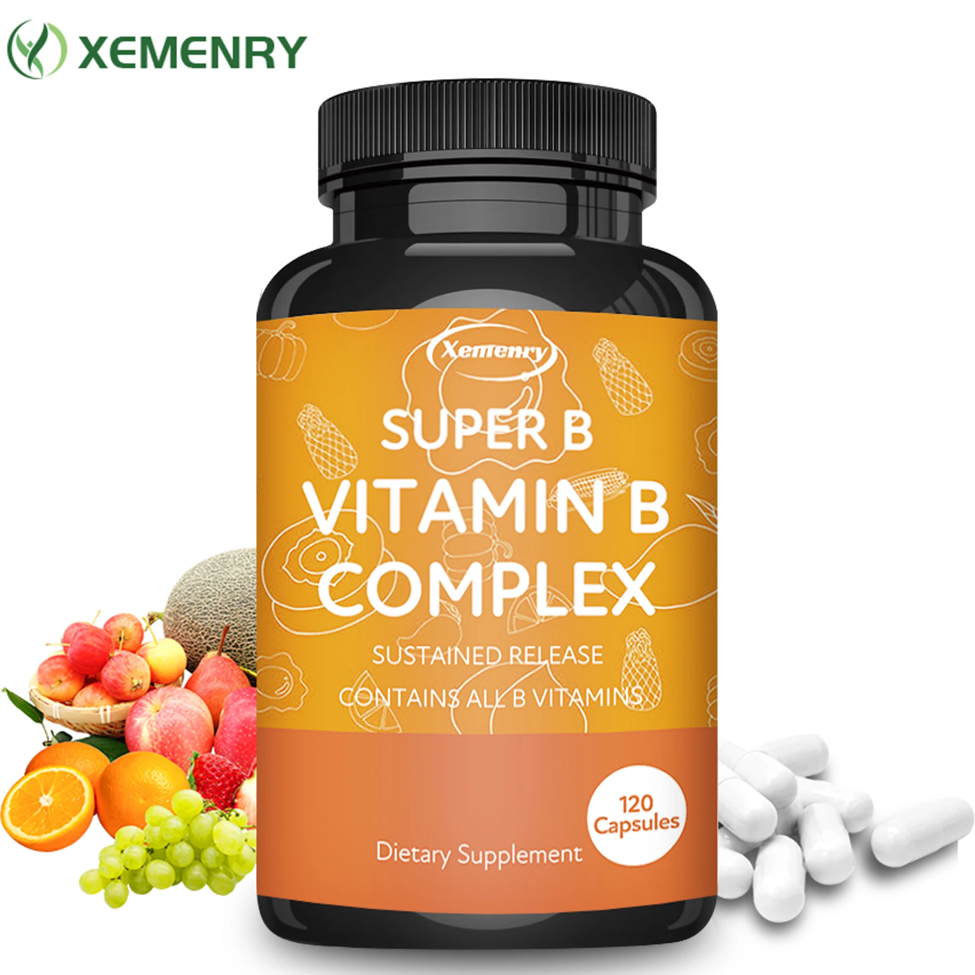 Vitamin B Complex - with Vitamin C, B1, B2, B3, B6, B12 - Energy ...
