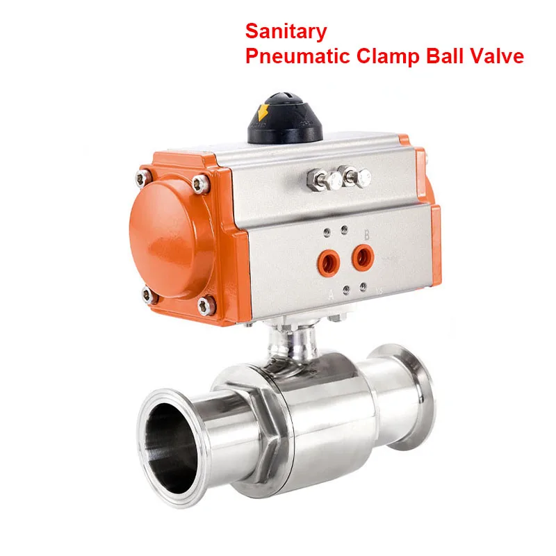 Sanitary-Pneumatic-Clamp-Ball-Valve-Stainless-Steel-Double-Acting-Q611F ...