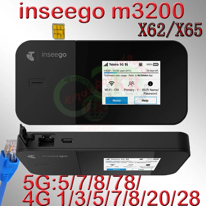 unlocked Inseego M3200 5G 4g lte Mobile Hotspot rj45 lan port wifi6 x62 ...