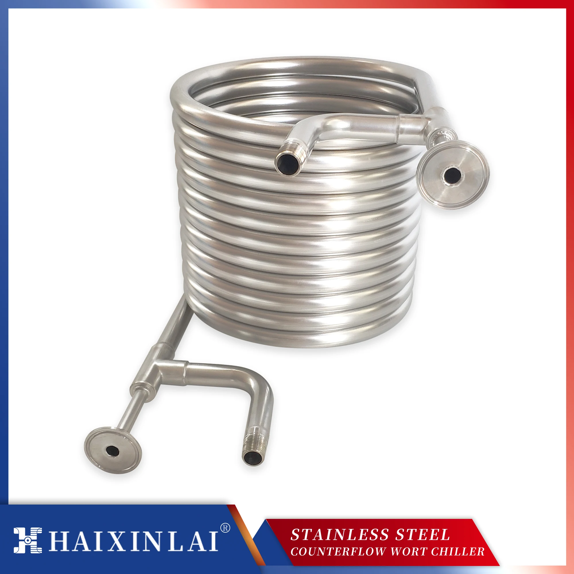 New-1-2-BSPT-1-5-TC-Stainless-Steel-Counterflow-Wort-Chiller-Beer ...