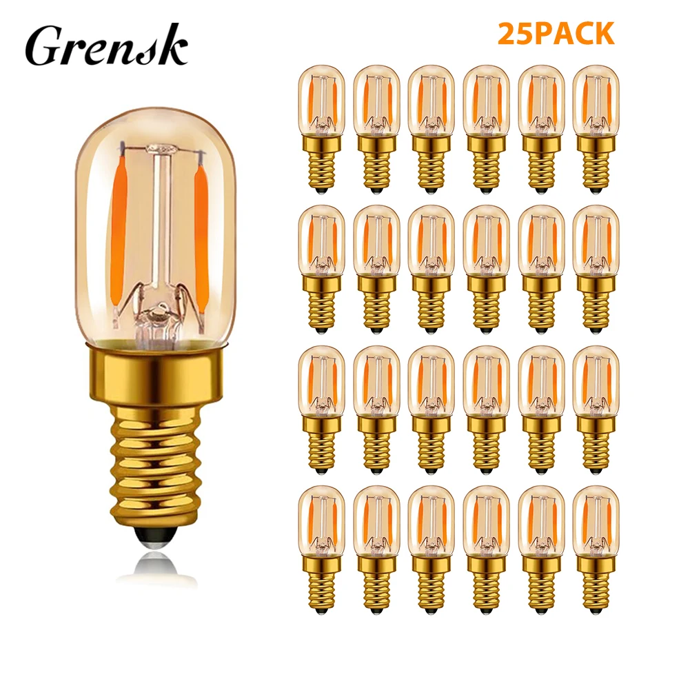 25pcs T22 12V 24V LED Filament Bulb E14 E12 Socket 1W RV Camper ...
