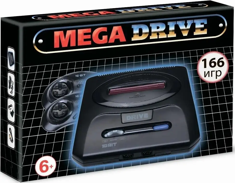 Game console 16 bit Mega Drive Classic (166 in 1) + 166 built in games ...