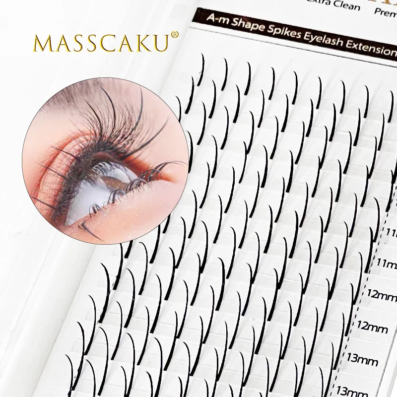 MASSCAKU-12Rows-A-M-Shape-Spikes-Eyelash-Extensions-Natural-Single ...