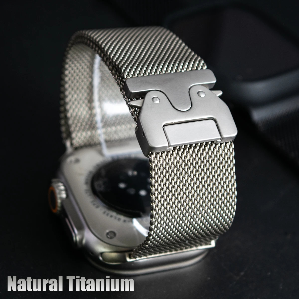 100-pure-Titanium-Milanese-Loop-Strap-for-Apple-Watch-Ultra-1-2-49mm-10 ...