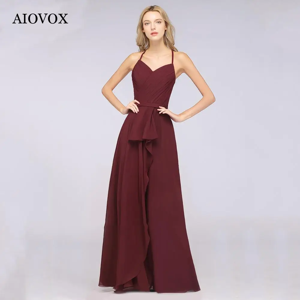AIOVOX-Formal-Wine-Red-Bridesmaid-Dresses-For-Women-2023-Simple ...