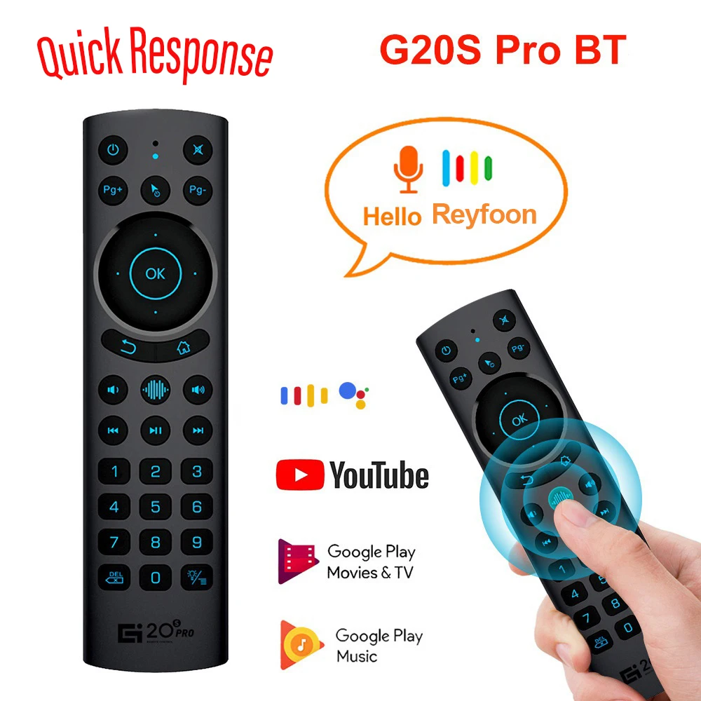 G20 Bts Plus G20s Pro Smart Voice Remote Control 2.4g Wireless Backlit ...