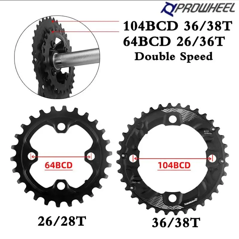 PROWHEEL-MTB-64-104BCD-Double-Chainring-2-10-11-Speed-Bicycle-Chain ...