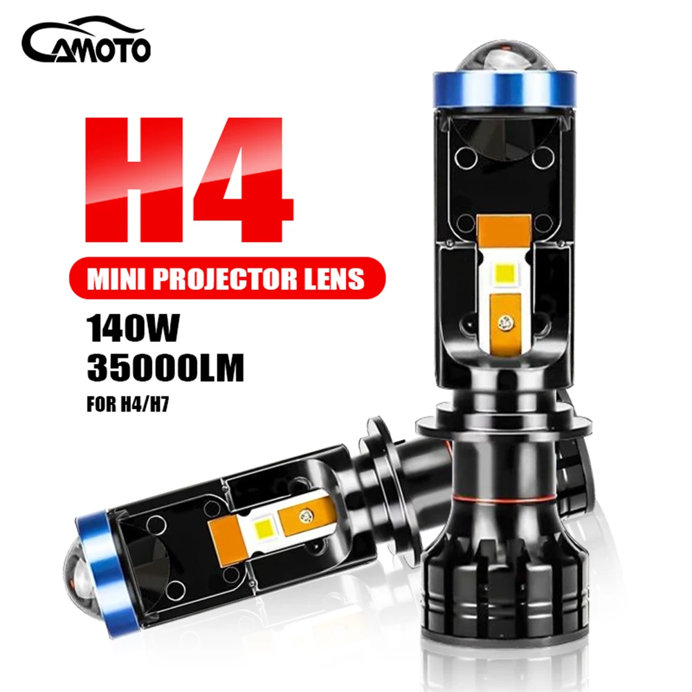 CAMOTO-H4-LED-Mini-Projector-Lens-Car-Headlight-Bulbs-140W-35000LM ...