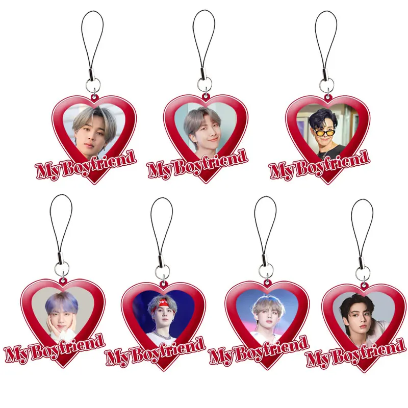 Coreano-K-pop-Banda-Chaveiro-Cora-o-de-acr-lico-Jungkook-Jimin-Jin-Suga ...