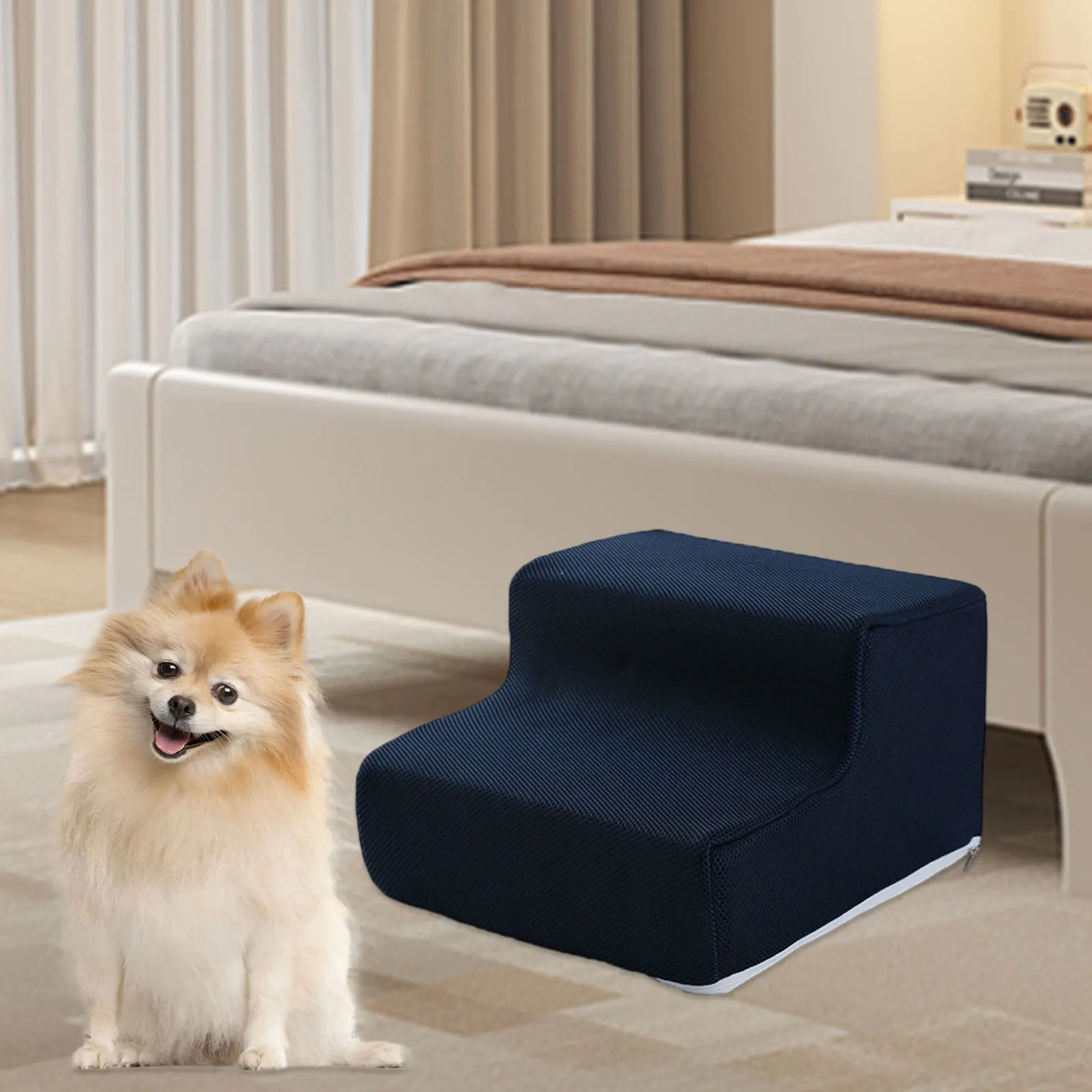 Soft Removable 2 Steps Stairs Pet Ramp Bed Lightweight Non Slip Gentle ...