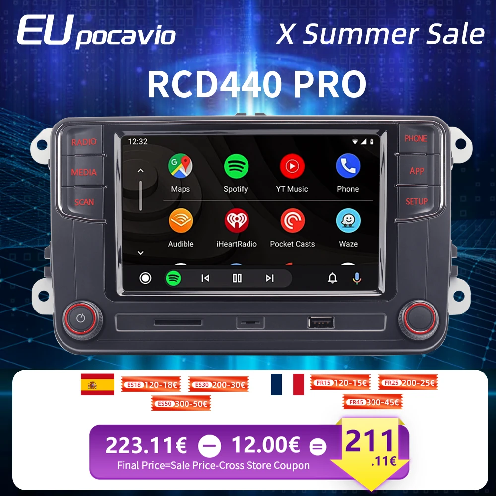 Android Auto Car Radio Tape Recorder NEW MIB Carplay RCD440 Pro for ...