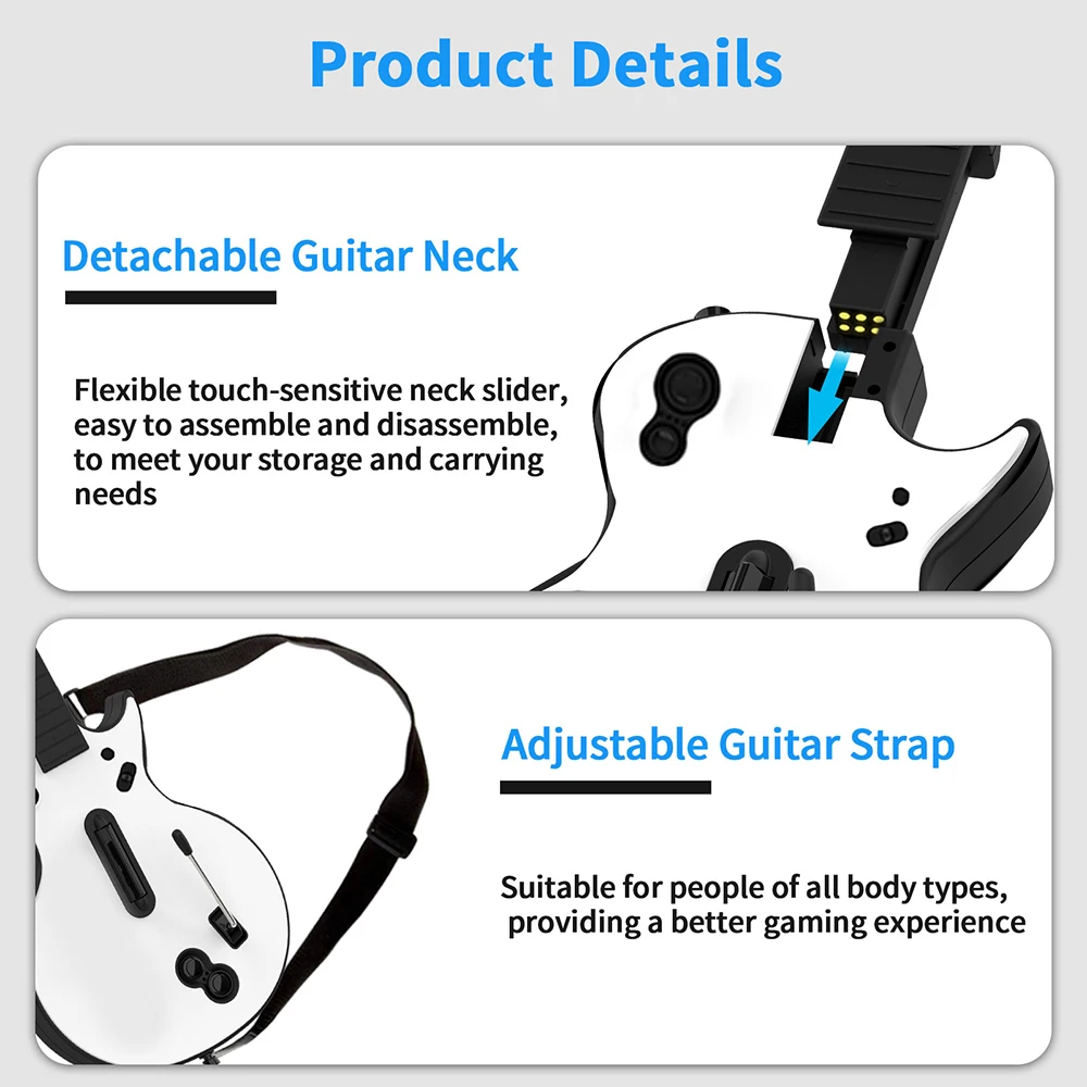 Doyo Wireless Guitar Controller for Wii Guitar Hero and Rock Band Games ...