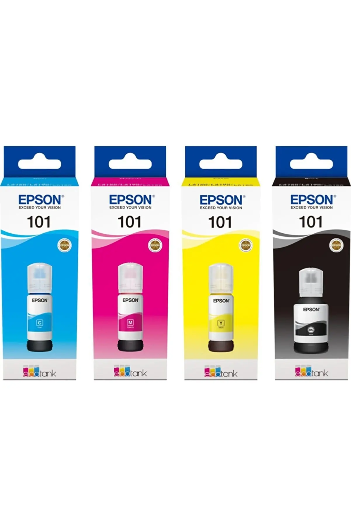 Epson 101 Ecotank Ink Bottle Black Cyan Magenta Yellow Colors and All ...