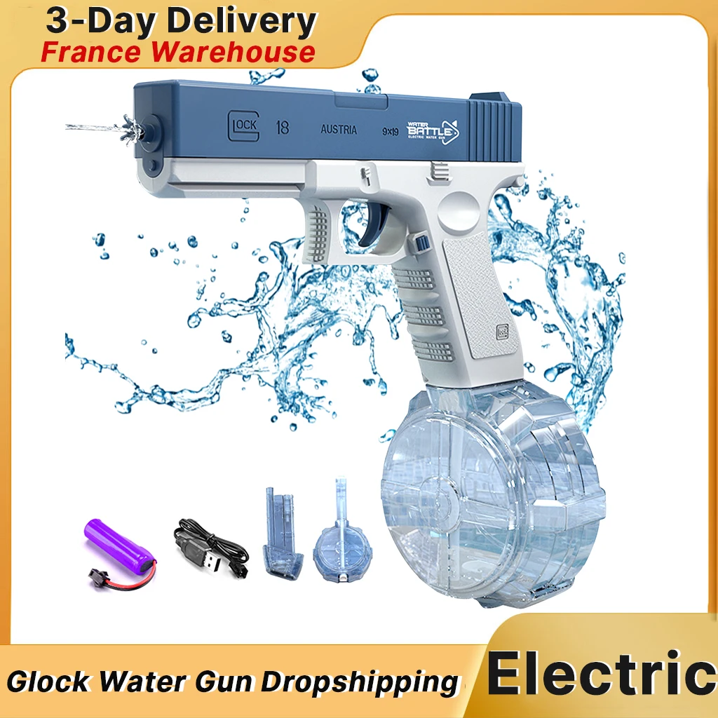 Electric-Glock-Water-Gun-Fully-Automatic-Continuous-Shooting-Toy-Gun ...