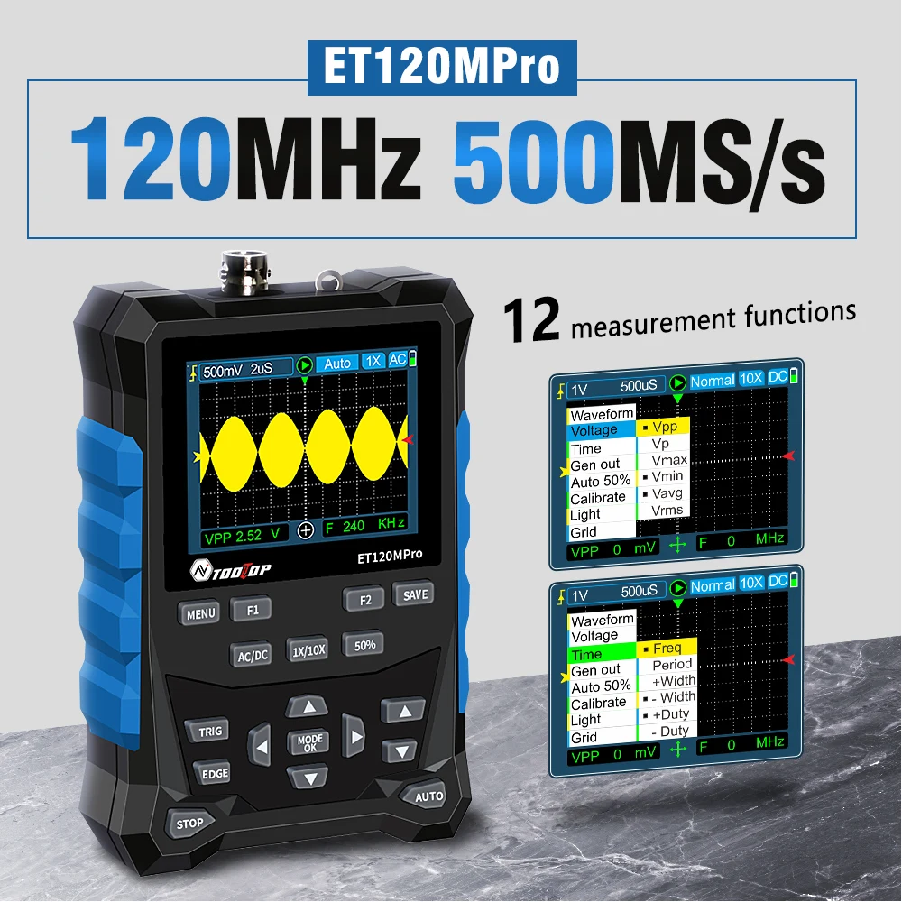 TOOLTOP-ET120MPro-Digital-Oscilloscope-Signal-Source-2-in-1-500MS-s ...