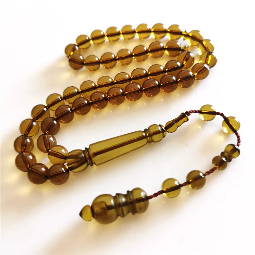 tasbih-prayer-beads-Round-shape-10mm-45beads-Olive-green-resin-sibha ...