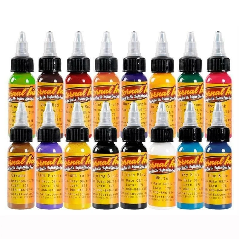 25 cores de tinta profissional da tatuagem 30ml cores ajustadas para a ...