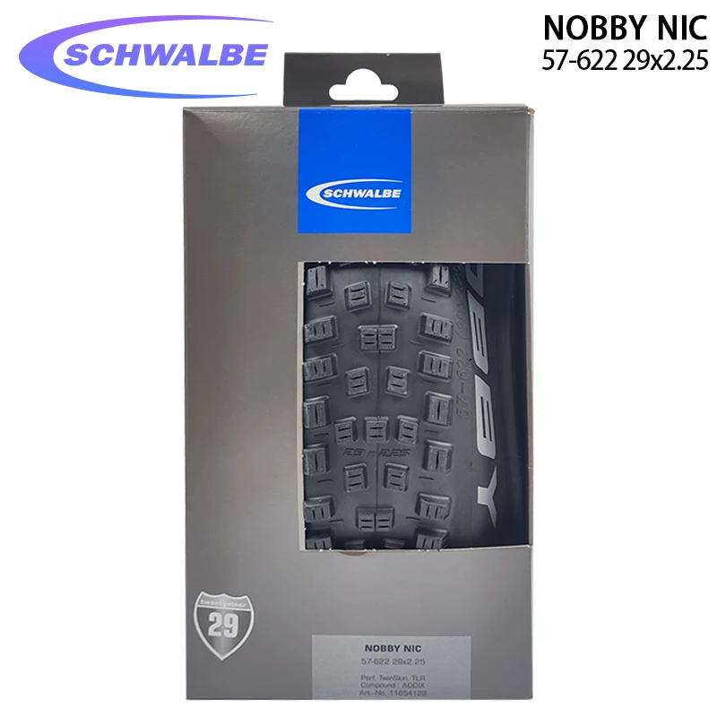SCHWALBE 29" inch NOBBY NIC 57 622 29x2.25 Tubeless Black Folding MTB ...