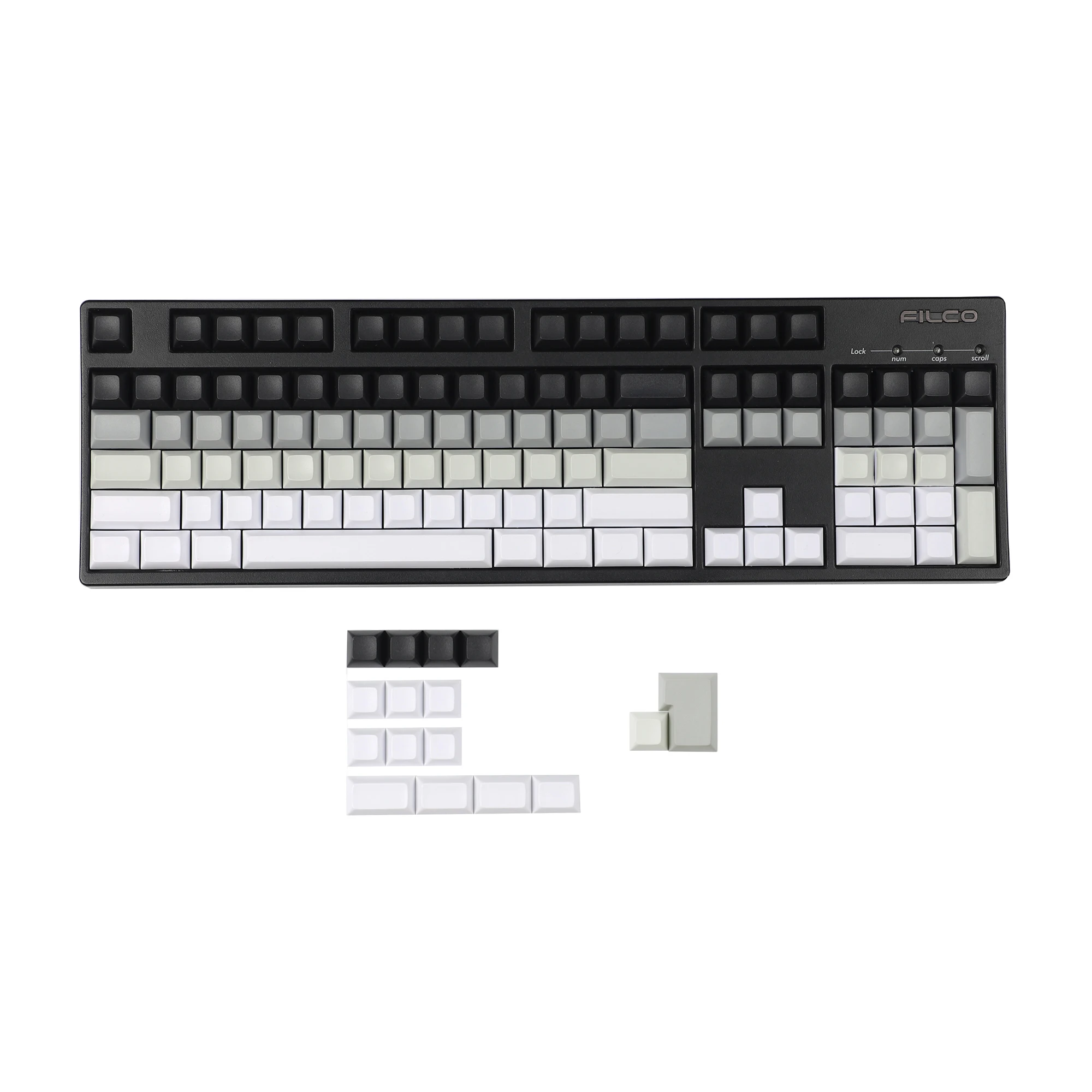 120-Key-PBT-ANSI-ISO-DSA-Profile-Polar-Day-White-Gray-Black-Keycaps-For ...
