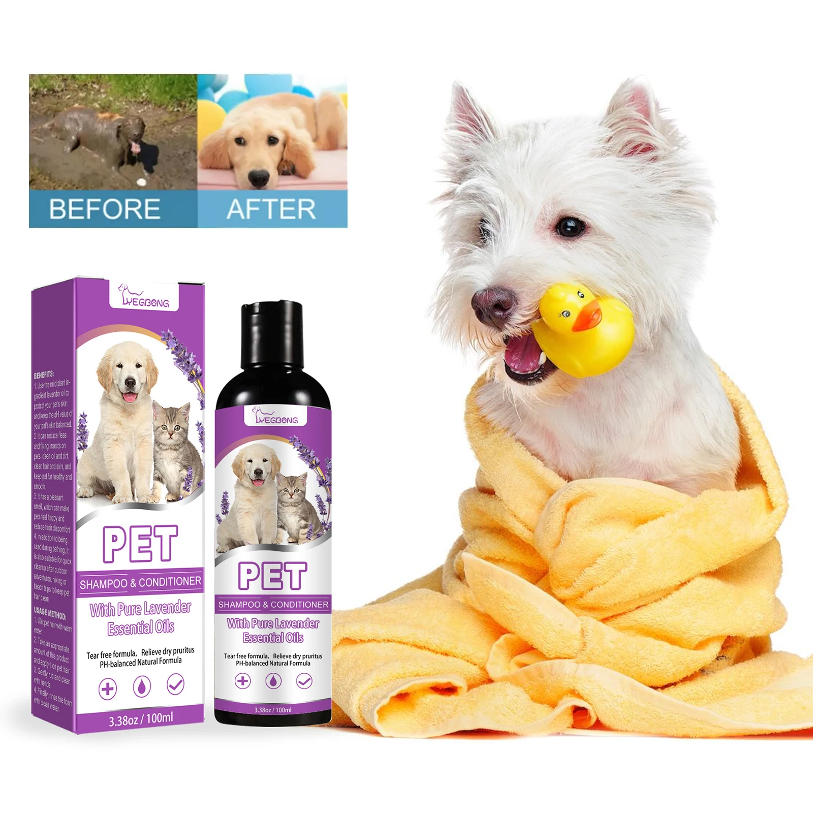 Pet-Shampoo-Kitten-Hair-Softening-Reduce-Itching-Removing-Mites-Dirts ...