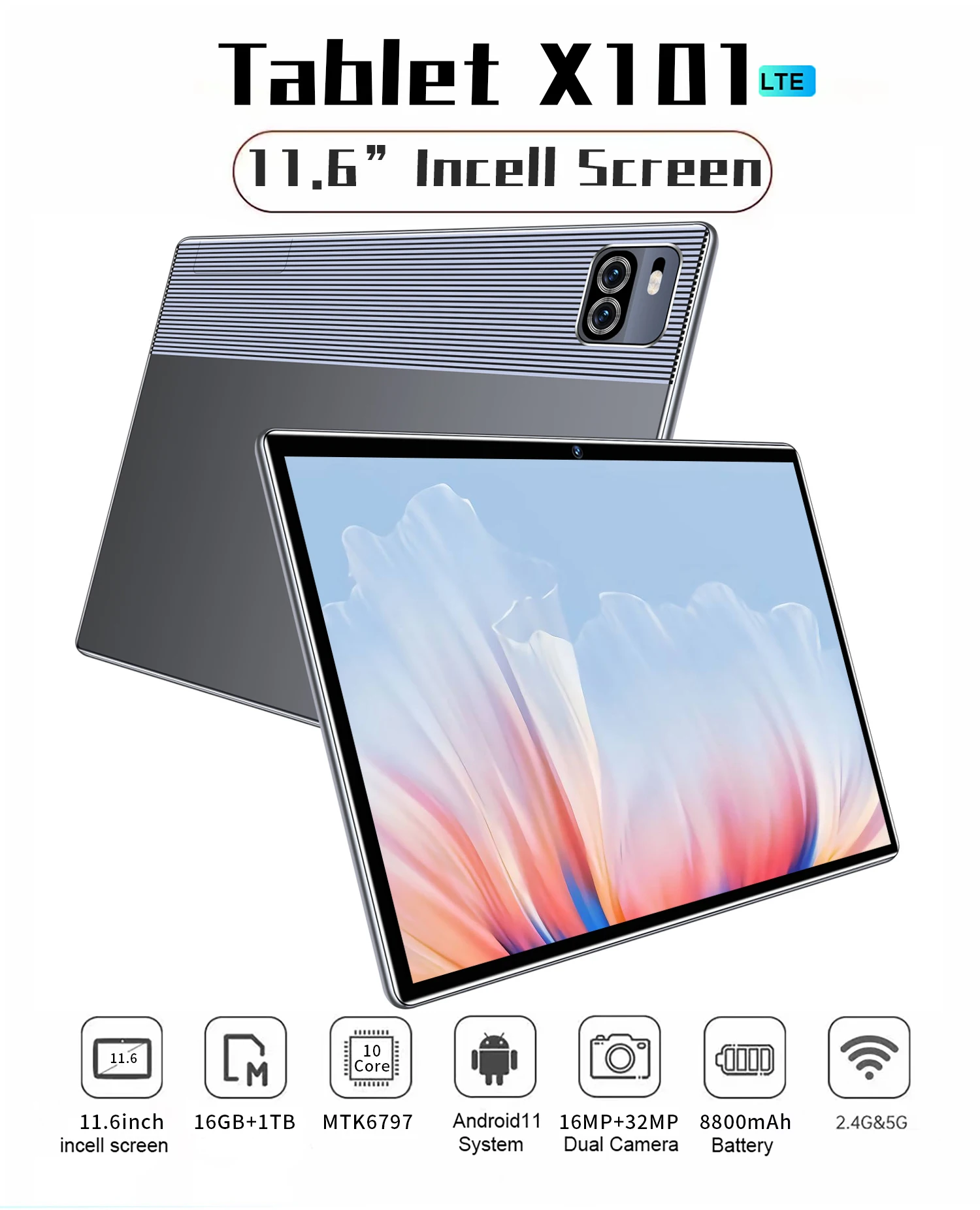 Global Version New X101 Pad 2gb+32b 5mp+8mp 10.1inch Tablet Android Network Android 6.0 3500mah ...