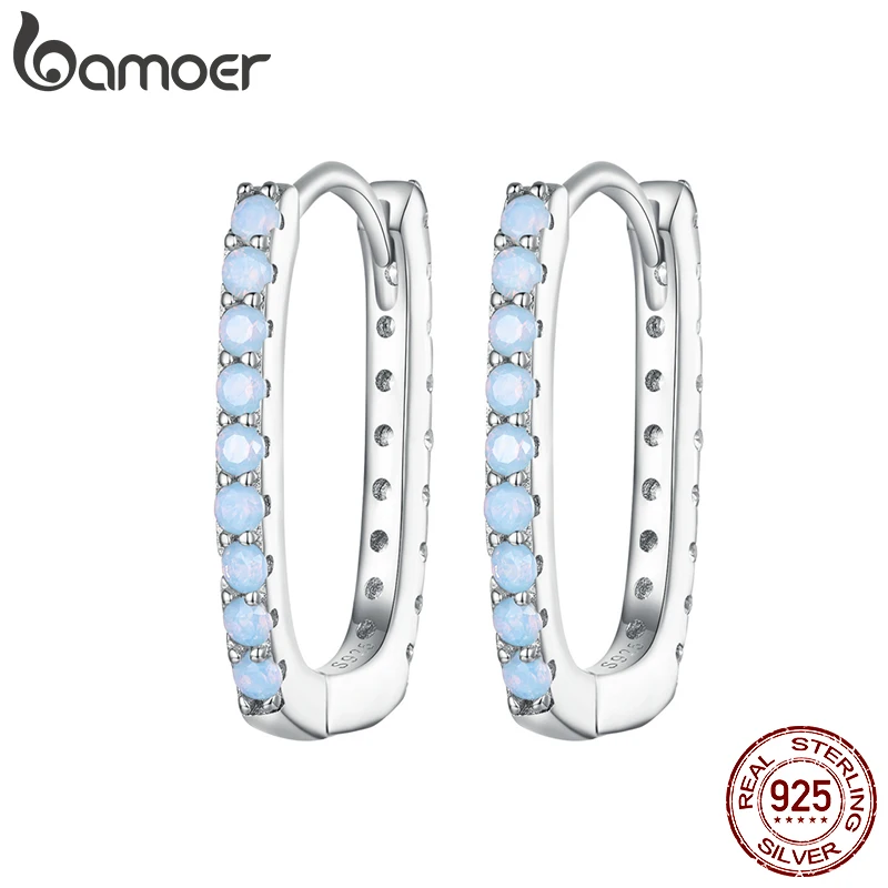 Bamoer-925-Sterling-Silver-Blue-Opal-Simple-Geometric-Ear-Buckles-Square-Hoop-Earrings-Pave ...