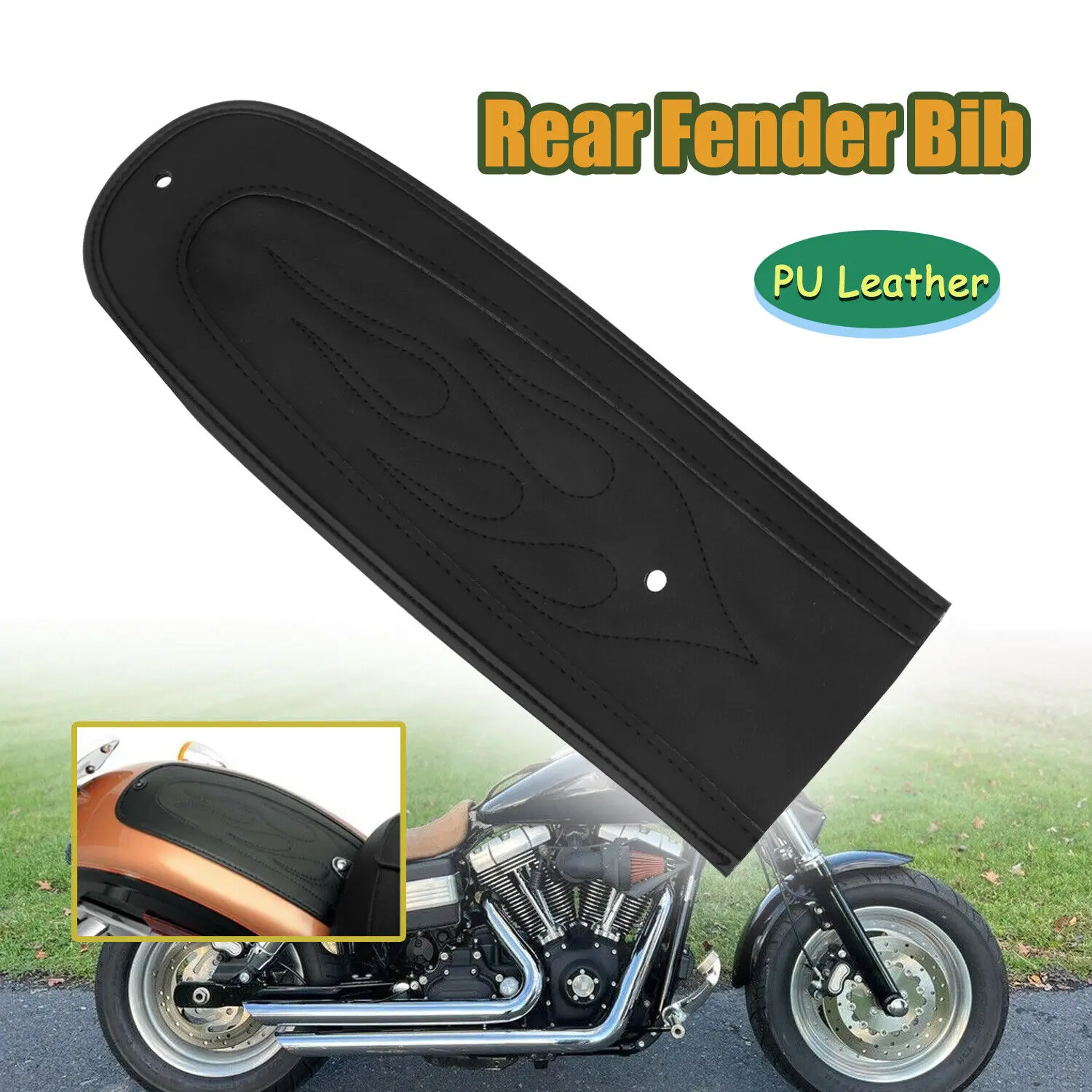 PU-Couro-Traseiro-Fender-Bib-para-Harley-Dyna-Assento-Solo-Ponto-de ...