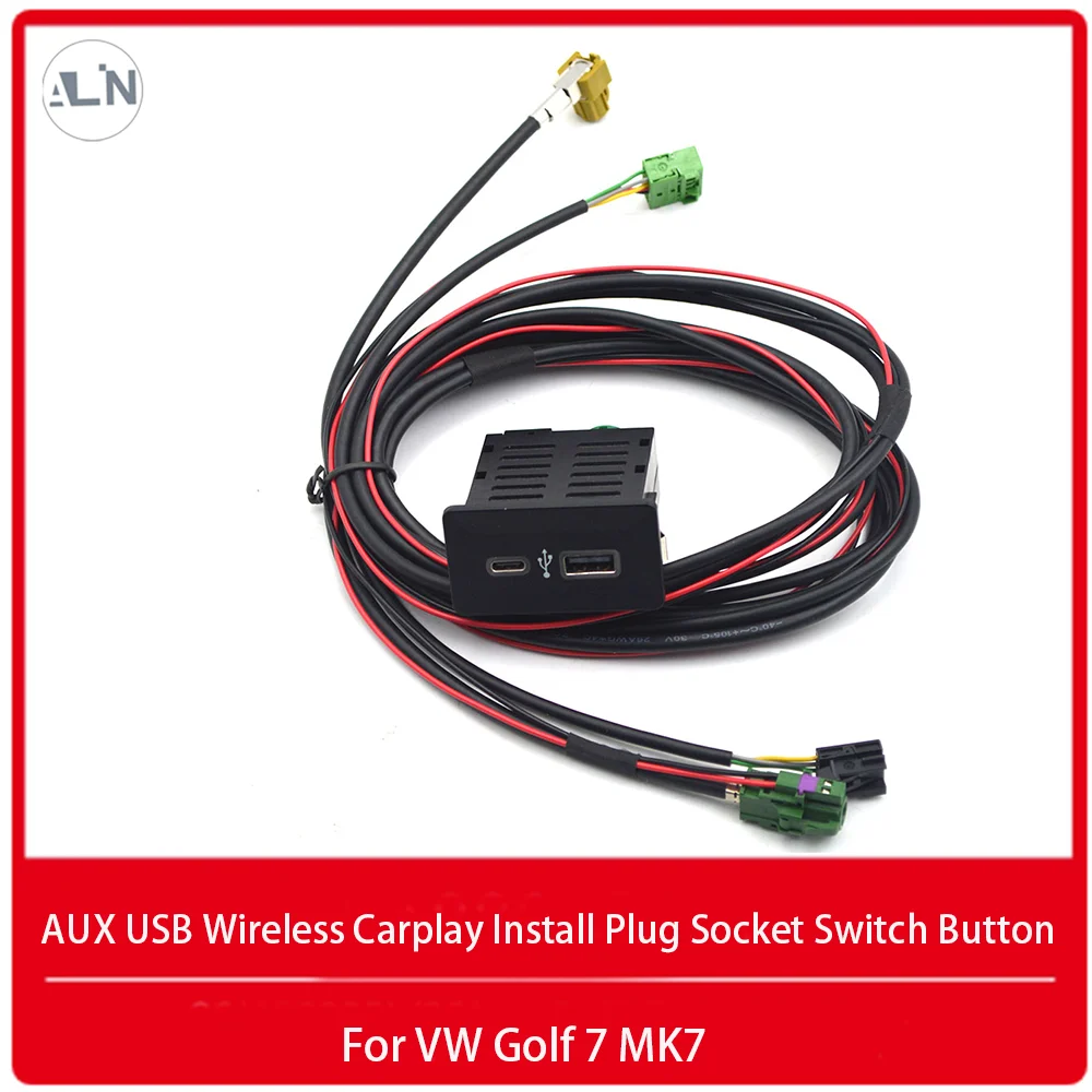 For VW Golf 7 MK7 AUX USB Wireless Carplay Install Plug Socket Switch ...