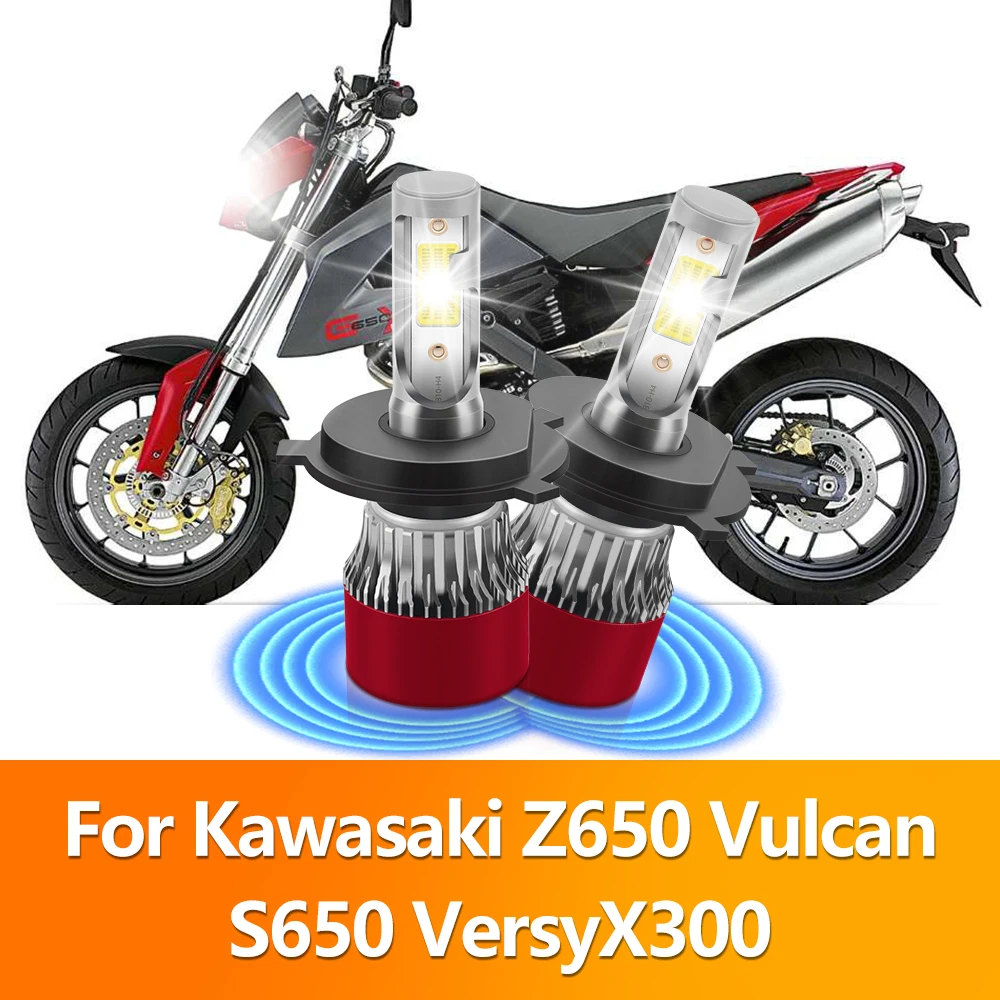 H4 LED Headlight Bulb 20000LM Motorcycle Hi Low Beam Motorbike Headlamp ...