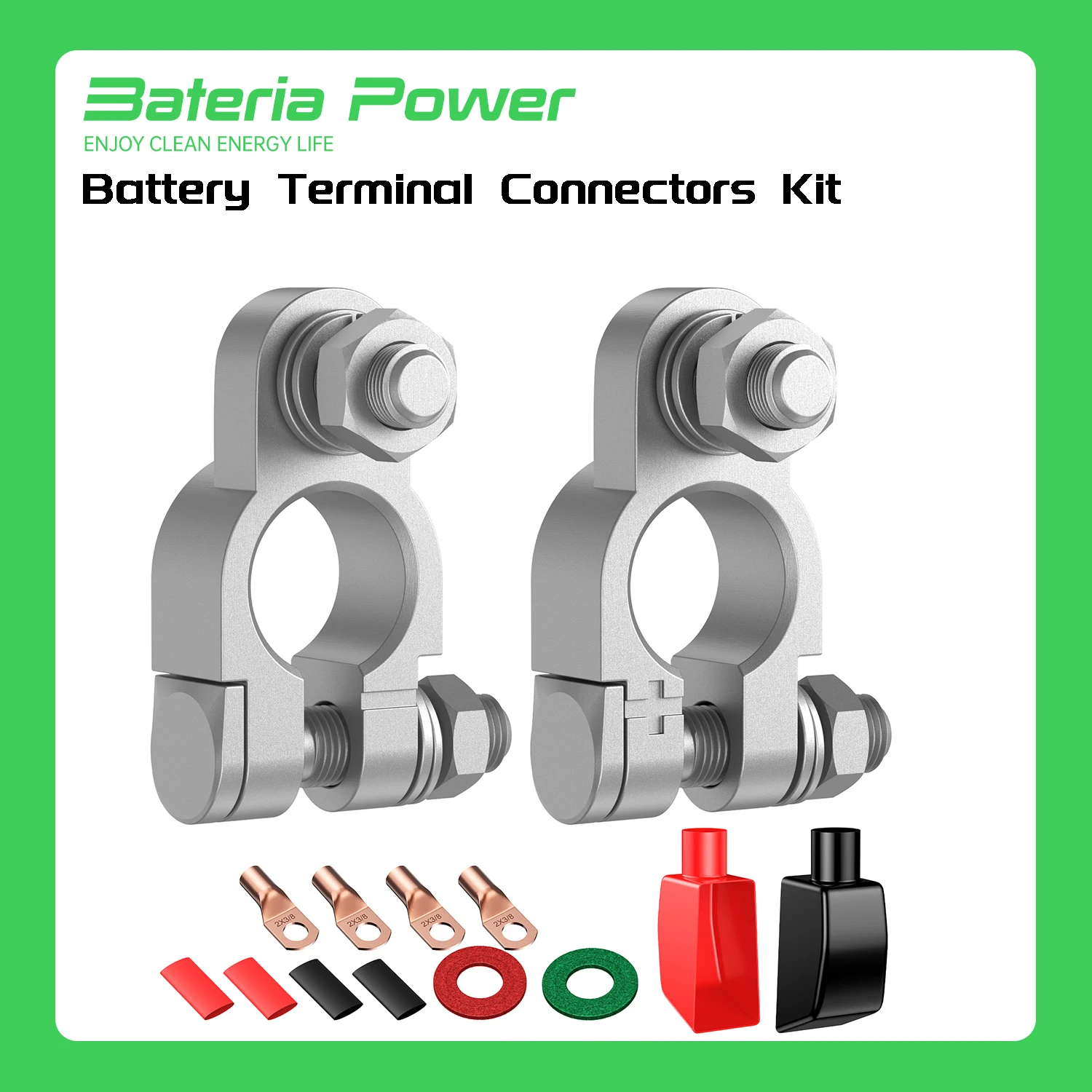 Battery Terminal Connectors Kit, Heavy Duty Battery Terminal Positive ...