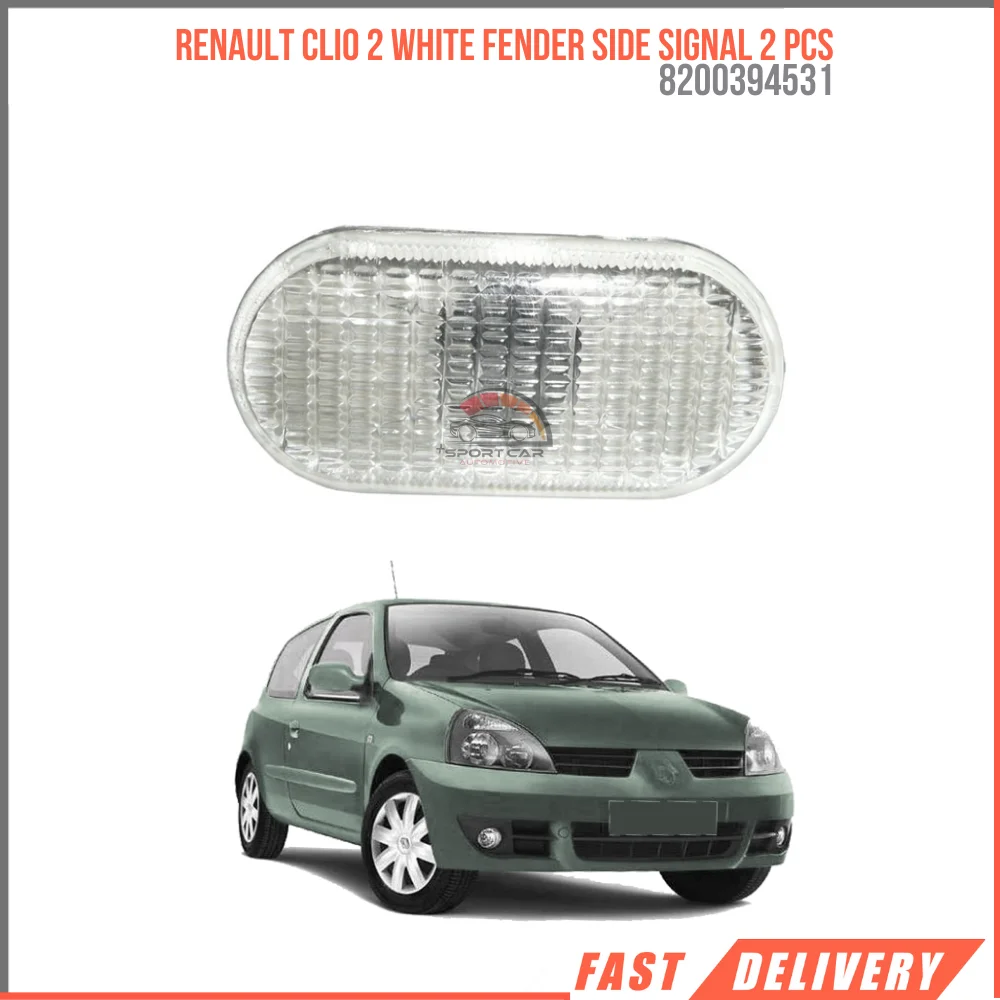 For-Renault-Clio-white-Fender-side-signal-side-light-dynamic-indicator ...