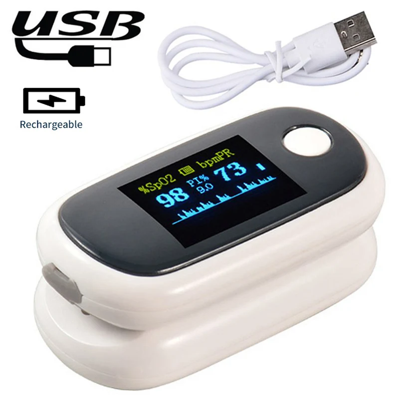 Rechargeable Finger Pulse Oximeter Usb Rechargeable Oxymeter Spo2 Pr ...