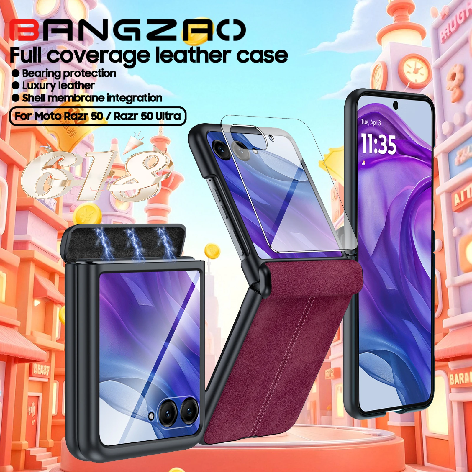 618 Shopping,For Moto Razr 50/50 Ultra Hinge Protection,HD Protective ...