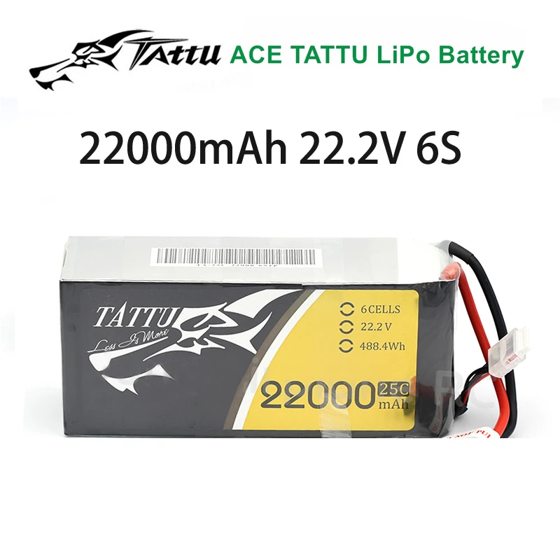 Tattu 22000mah 22.2v 6s 488wh Lipo Battery Burst 25c For Big Load ...