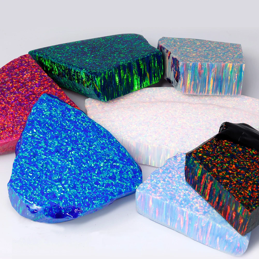 Synthetic-Opal-Faceting-Rough-Lab-Created-Block-Fire-Opal-Raw-Stone-for ...