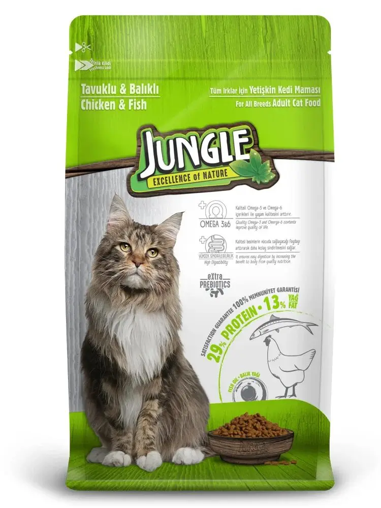 Jungle-Chicken-And-Fish-Adult-Cat-Food-500g-Excellent-Quality-and ...