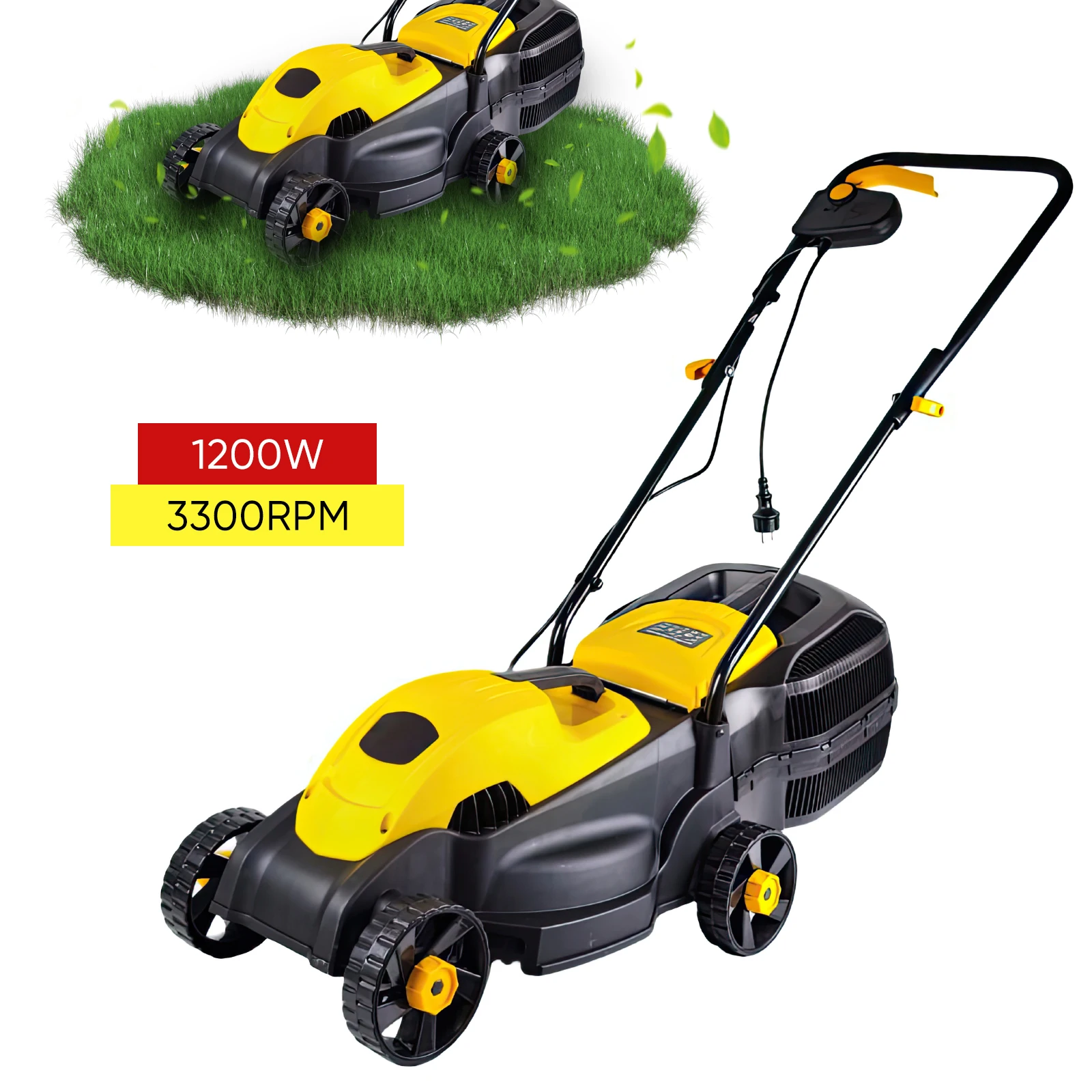 1200W-Electric-Hand-Push-Grass-Trimmer-Adjustable-Weeder-Machine ...