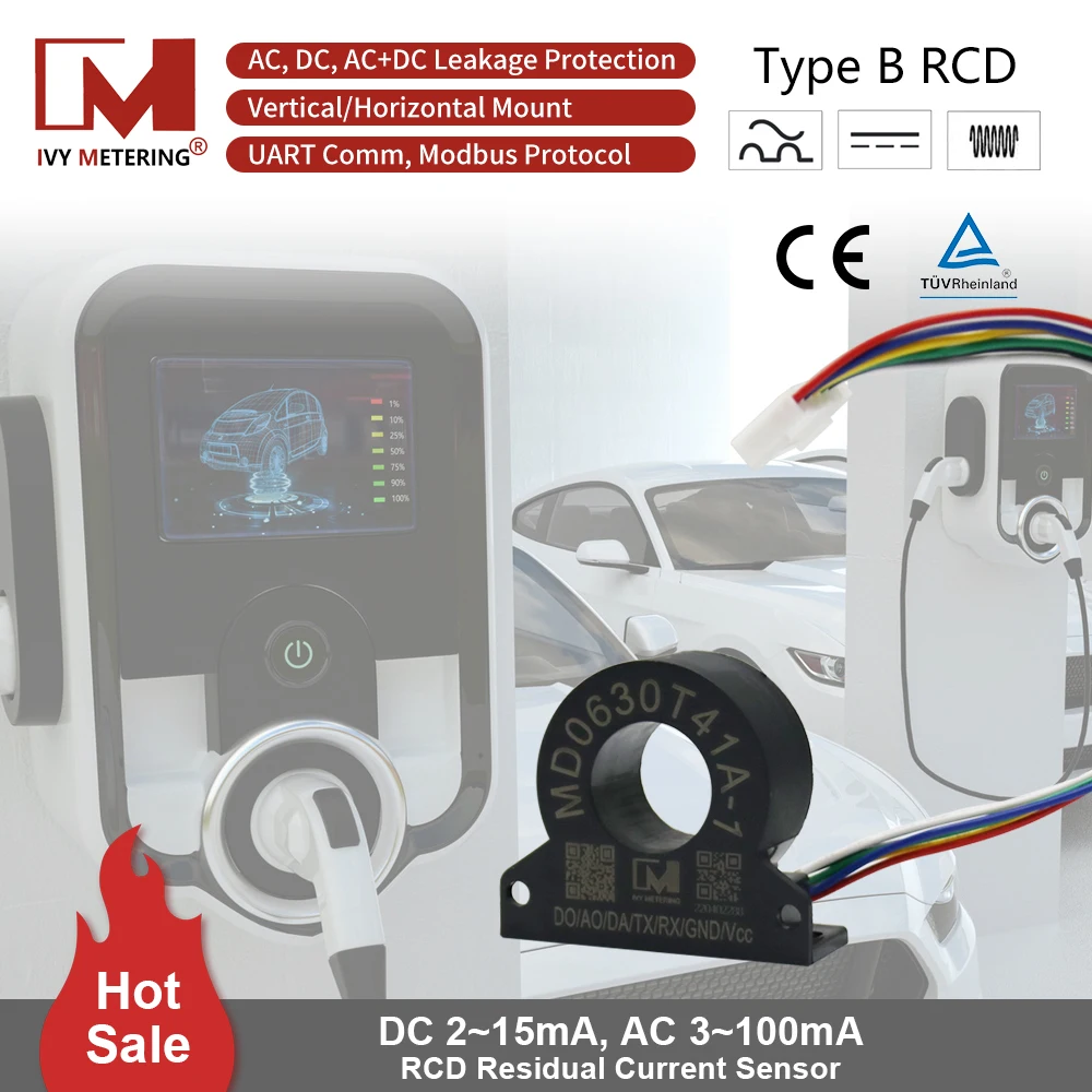 EVSE Protection RCD Type B 30mA AC 6mA DC Differential Residual Current ...