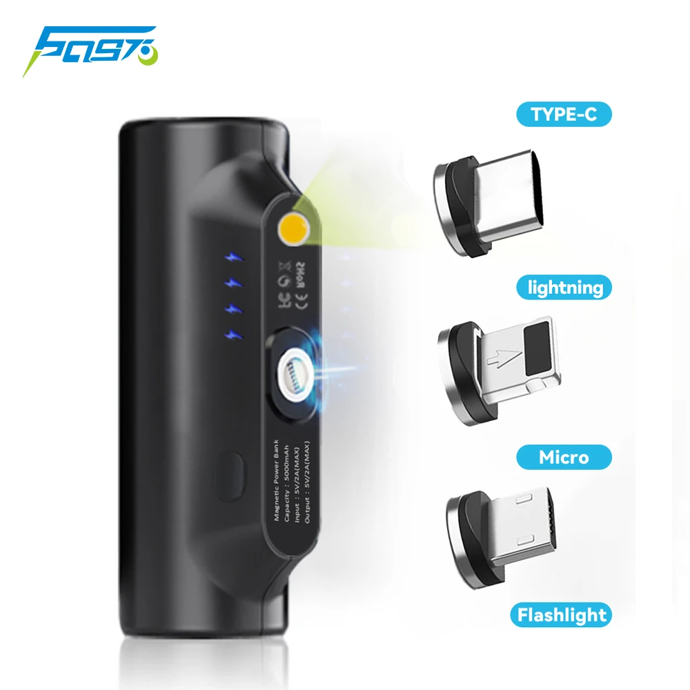 Mini-Power-Bank-5000mAh-Portable-Charger-Magnetic-PowerBank-Spare ...