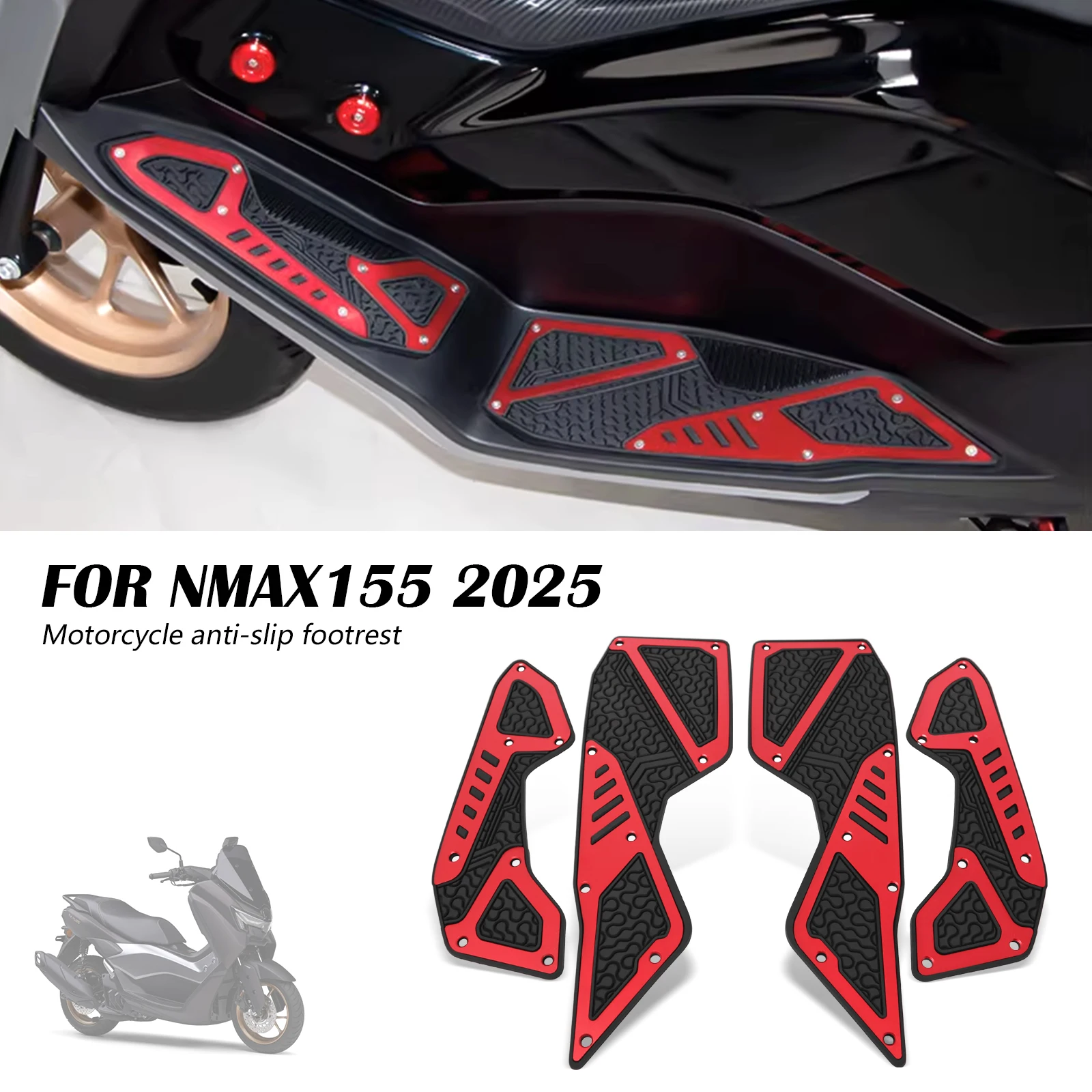 For Yamaha NMAX155 NMAX 155 2025 Motorcycle Footboard Steps Footrests ...