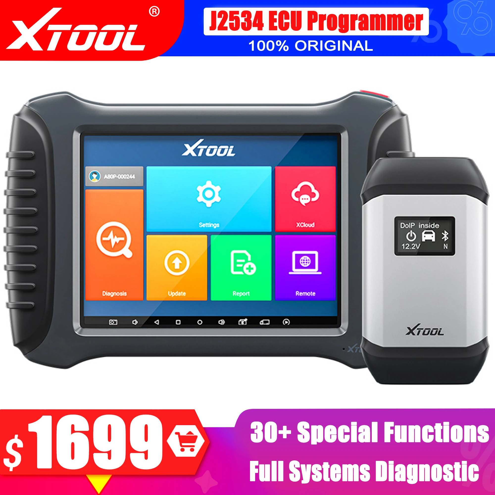 A80pro Master OBD2 Car Diagnostic Scanner VCI J2534 Programmer ECU ...