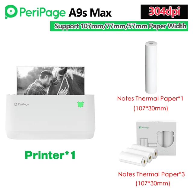 Peripage A9/A9s Max 4 Mini Printer Portable Thermal Printer Bluetooth ...