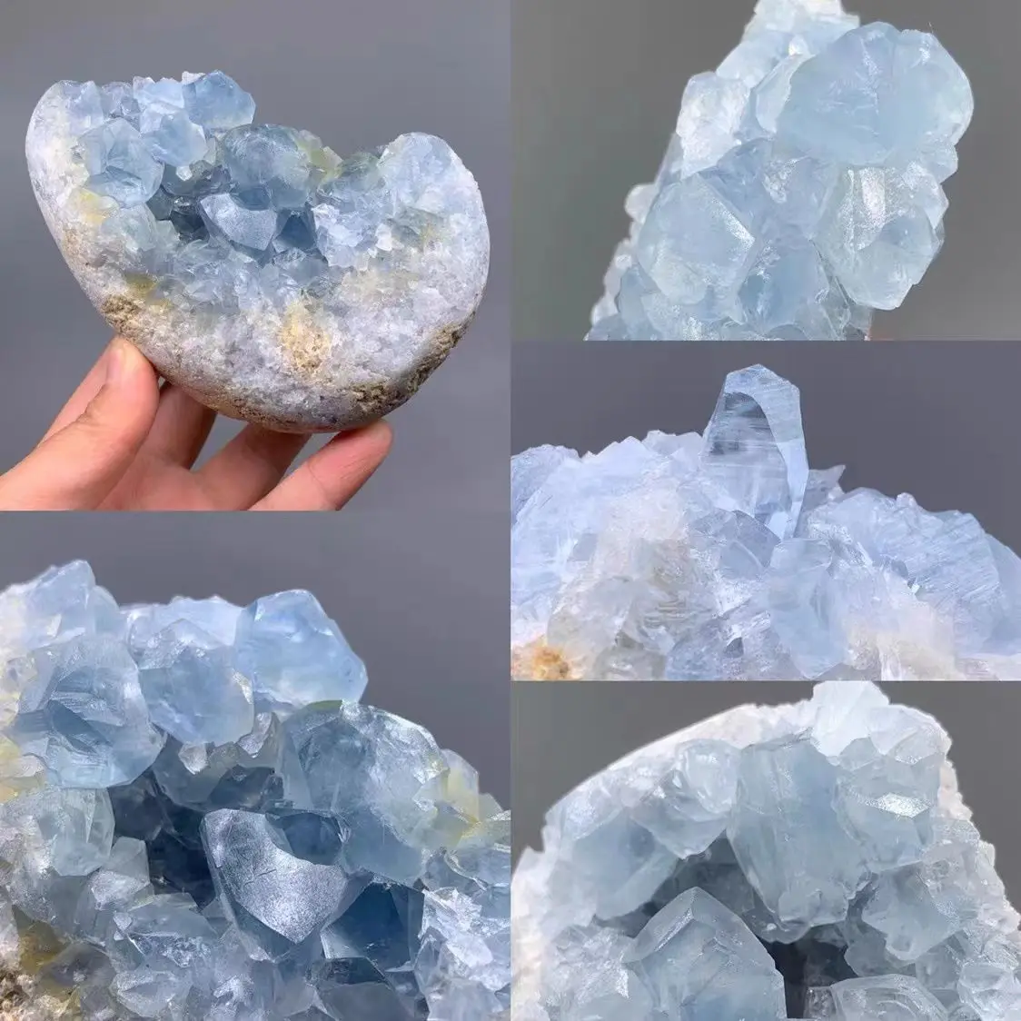 1pc Natural Blue Celestite Crystal Cluster Mineral Specimen For ...