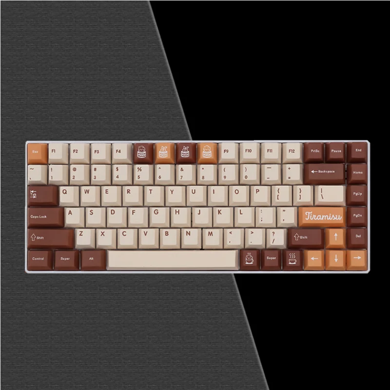 133 teclas tiramisu keycaps cereja perfil pbt tintura sublimação ...