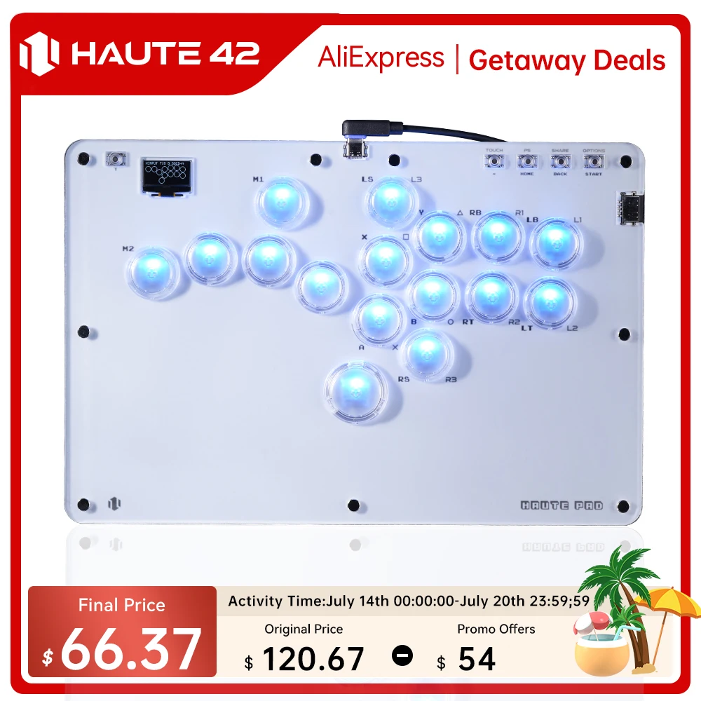 Haute42-Joystick-Arcade-Hitbox-Controller-Button-Rim-leverless-Arcade ...